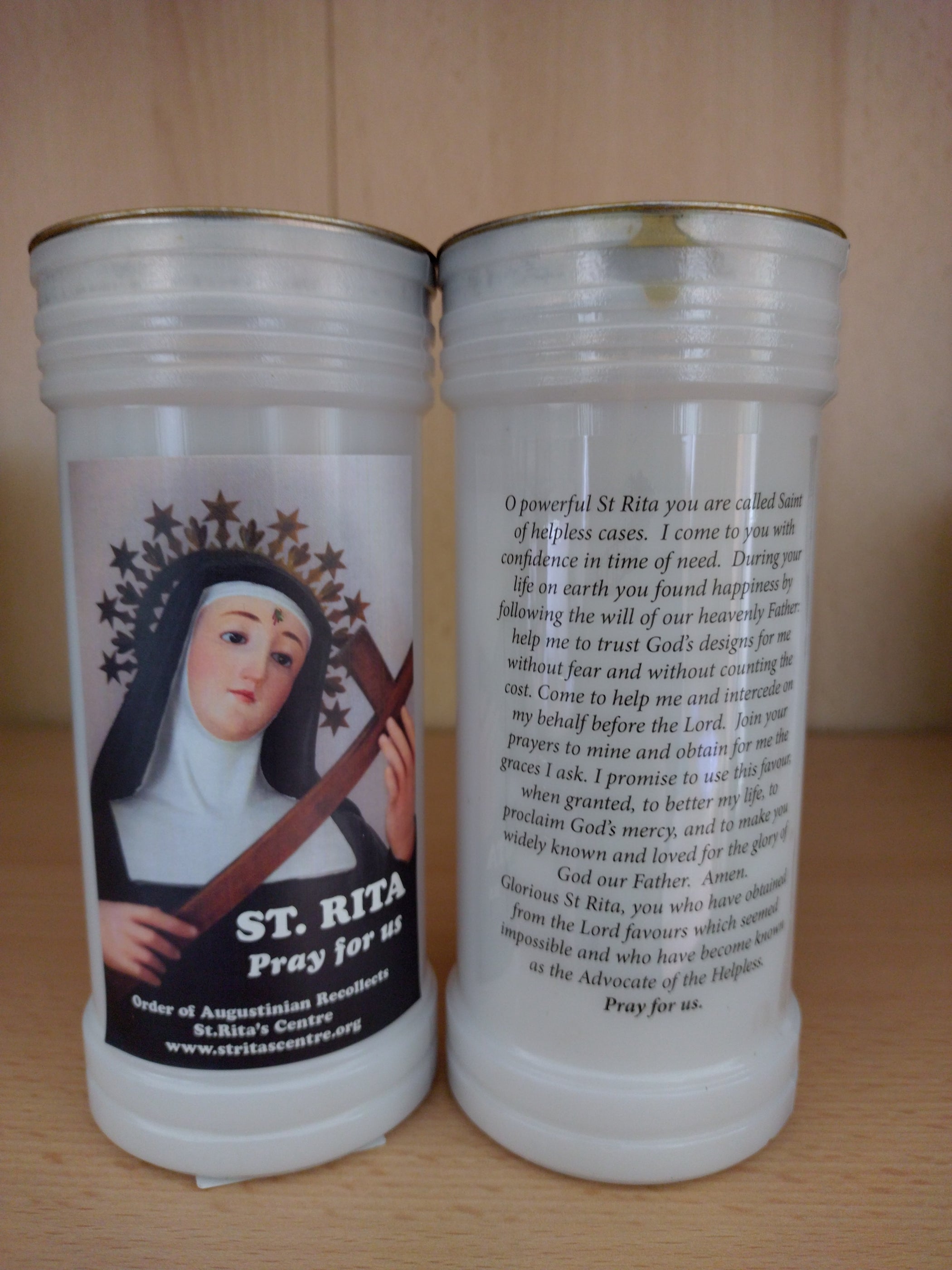 PILLAR CANDLE (St. Rita) — St. Rita's Shop